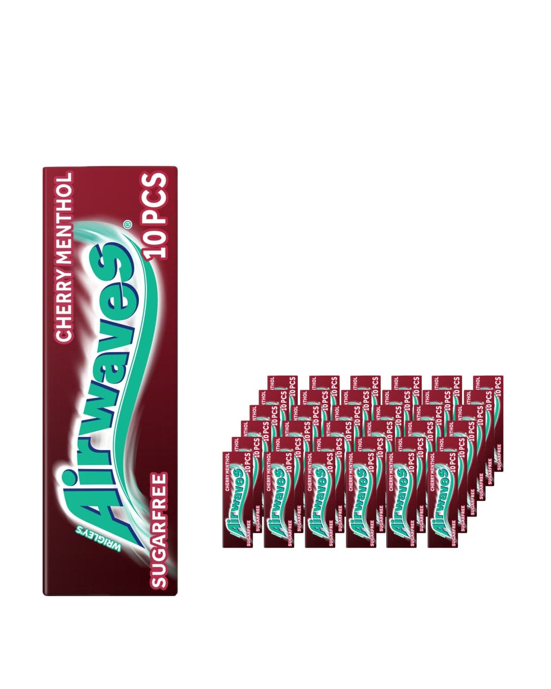 Airwaves Cherry Menthol Flavour Sugar Free Chewing Gum Multipack, 30 x ...