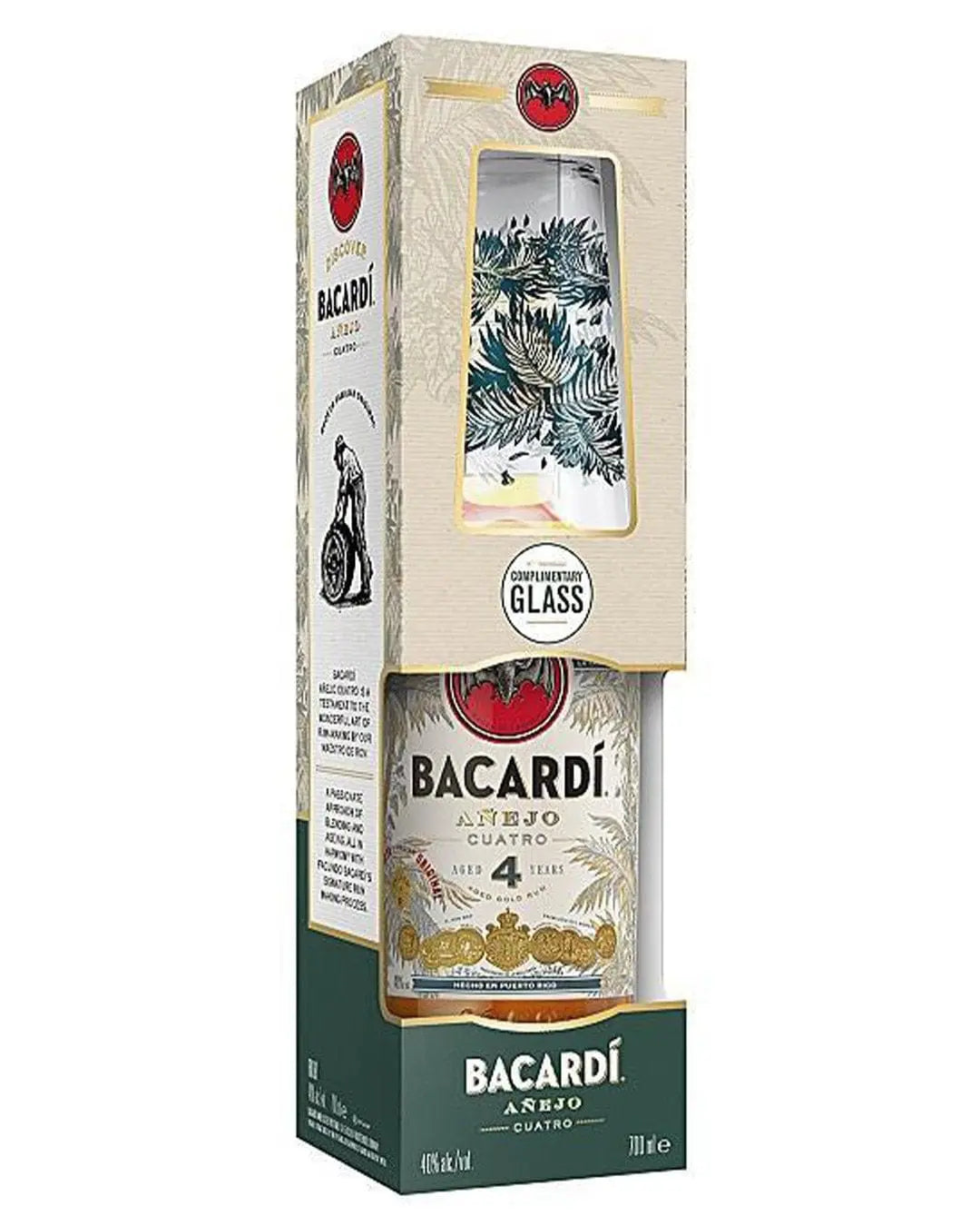 Buy Bacardi Añejo Cuatro 4 Year Old Gold Rum Gift Pack, 70 cl Online ...