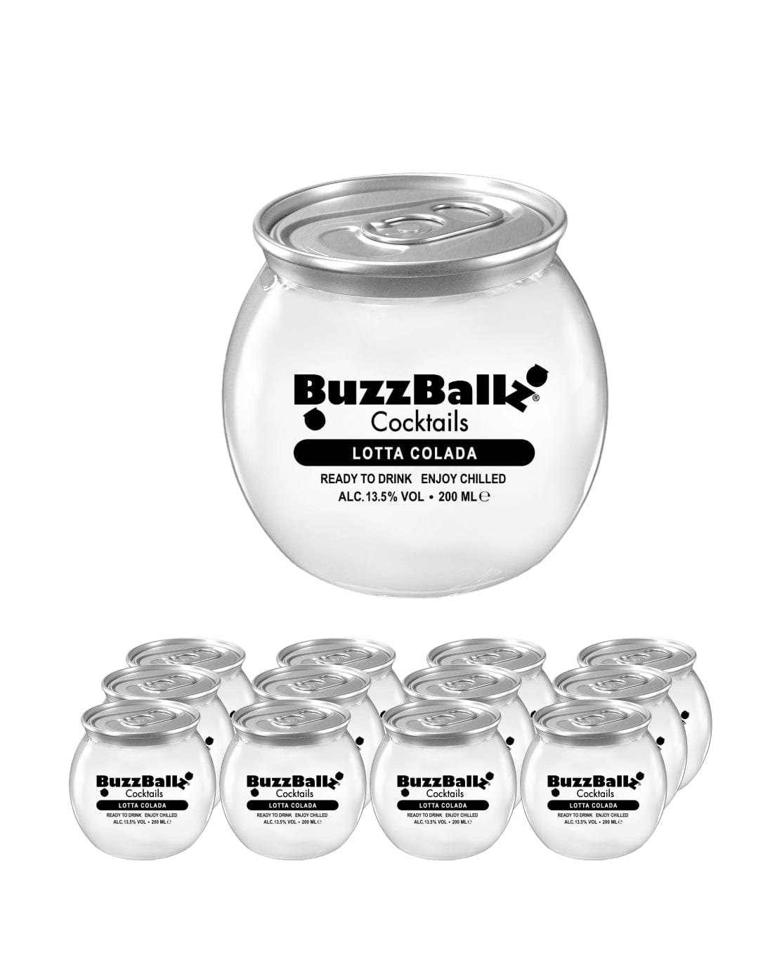 BuzzBallz Lotta Colada Cocktail Multipack, 12 x 200 ml
