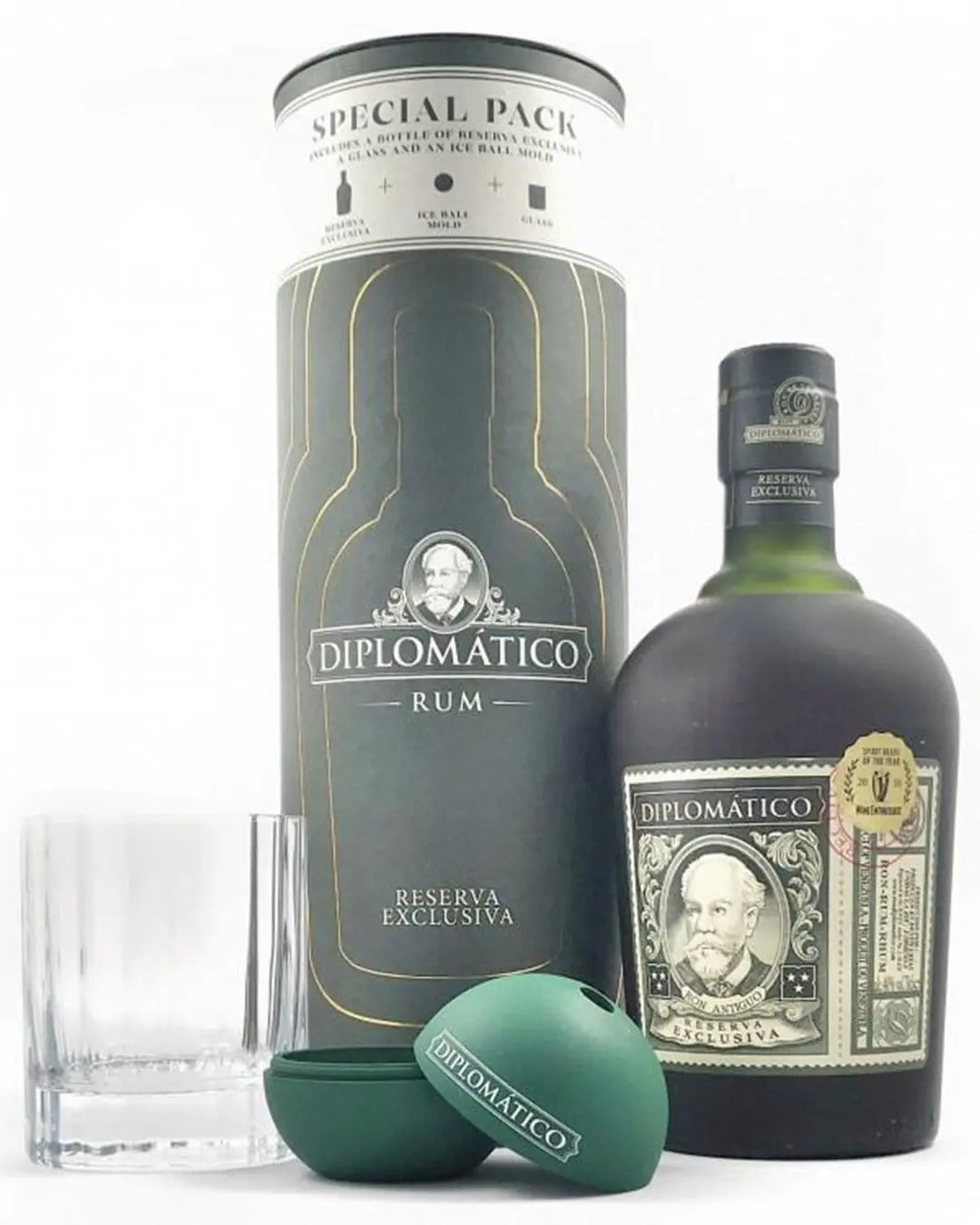 Buy Diplomatico Reserva Exclusiva Rum Glass & Ice Mould Gift Set, 70 cl ...