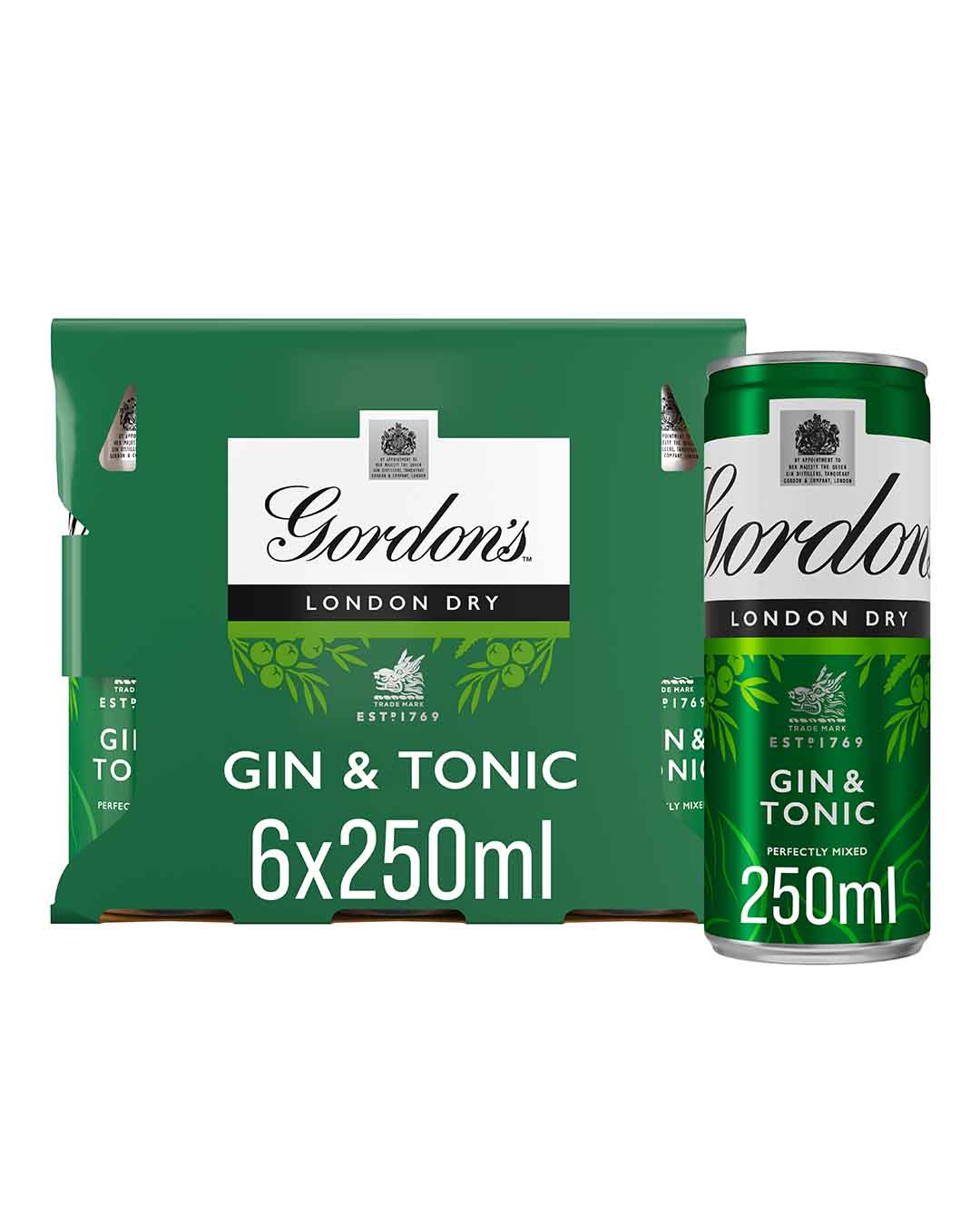 Gordon's Gin & Tonic Premixed Cocktail Can Multipack, 6 x 250 ml – The ...