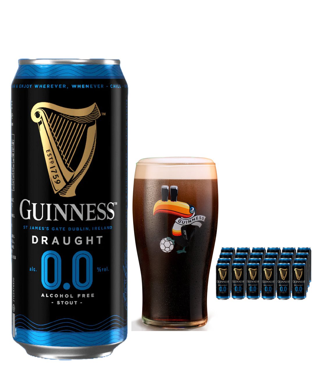 Guinness Draught Alcohol Free Beer, 24 x 440 ml – The Bottle Club