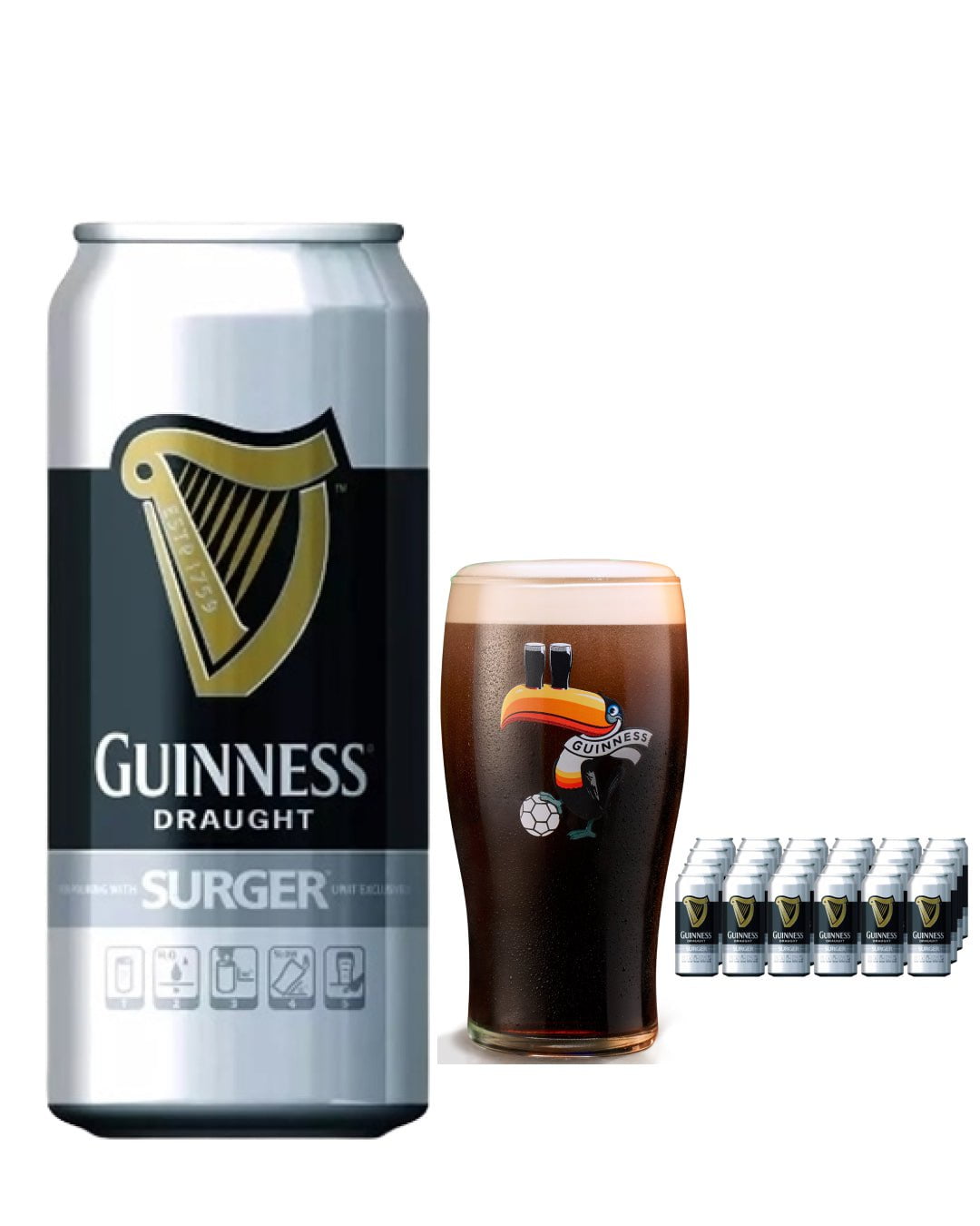 Guinness Original Draught Surger Can Multipack, 24 x 520 ml – The ...