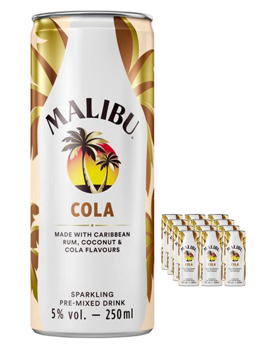 Malibu Coconut Rum & Cola Pre-Mixed Can Multipack, 12 x 250 ml – The ...
