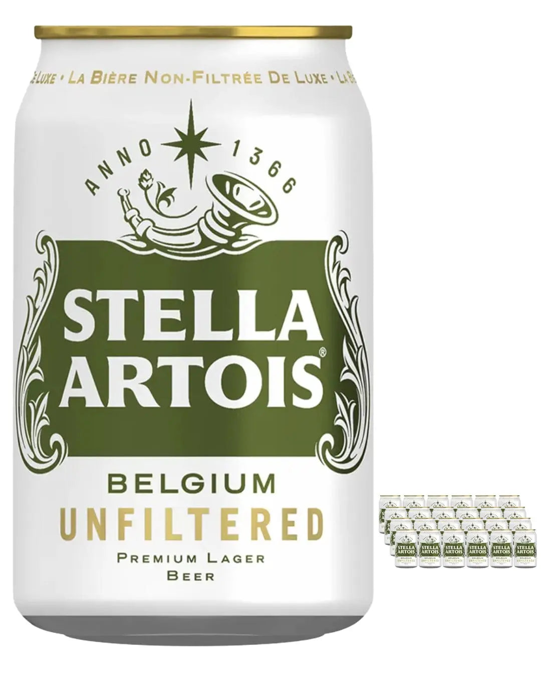 Stella Artois Premium Unfiltered Lager Beer Can multipack, 24 x 330 ml ...